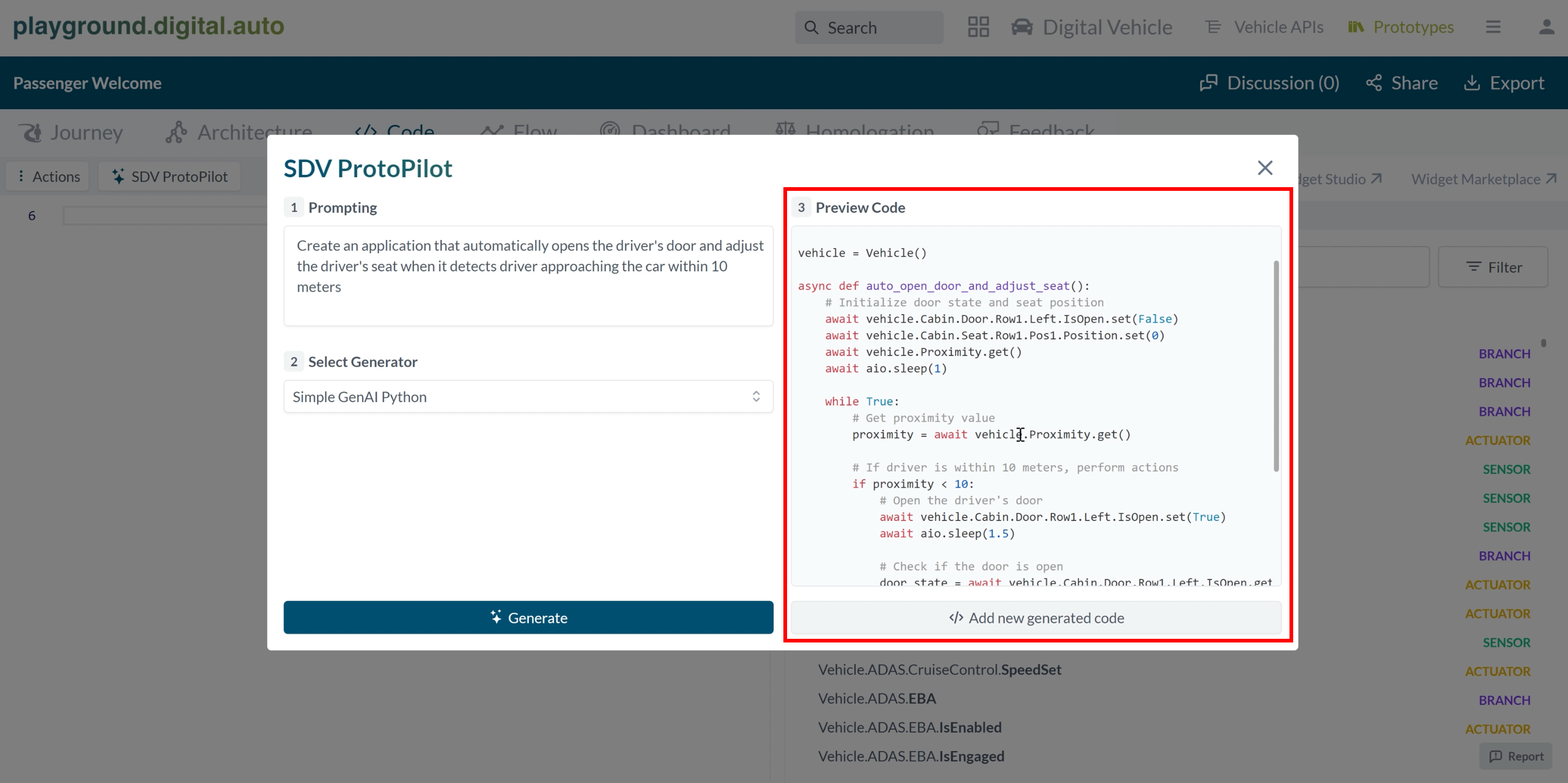 Use GenAI on playground :: digital.auto playground documentation